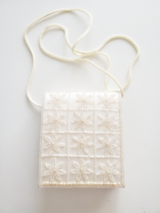 Bags | Elegant Beaded Crossbody Bag In Ivory Vintage | Poshmark